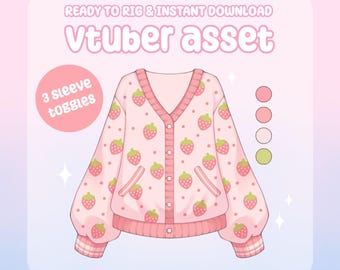Vtuber Asset - Cozy Yellow Bee Cardigan, Jacket, Digital PSD ...
