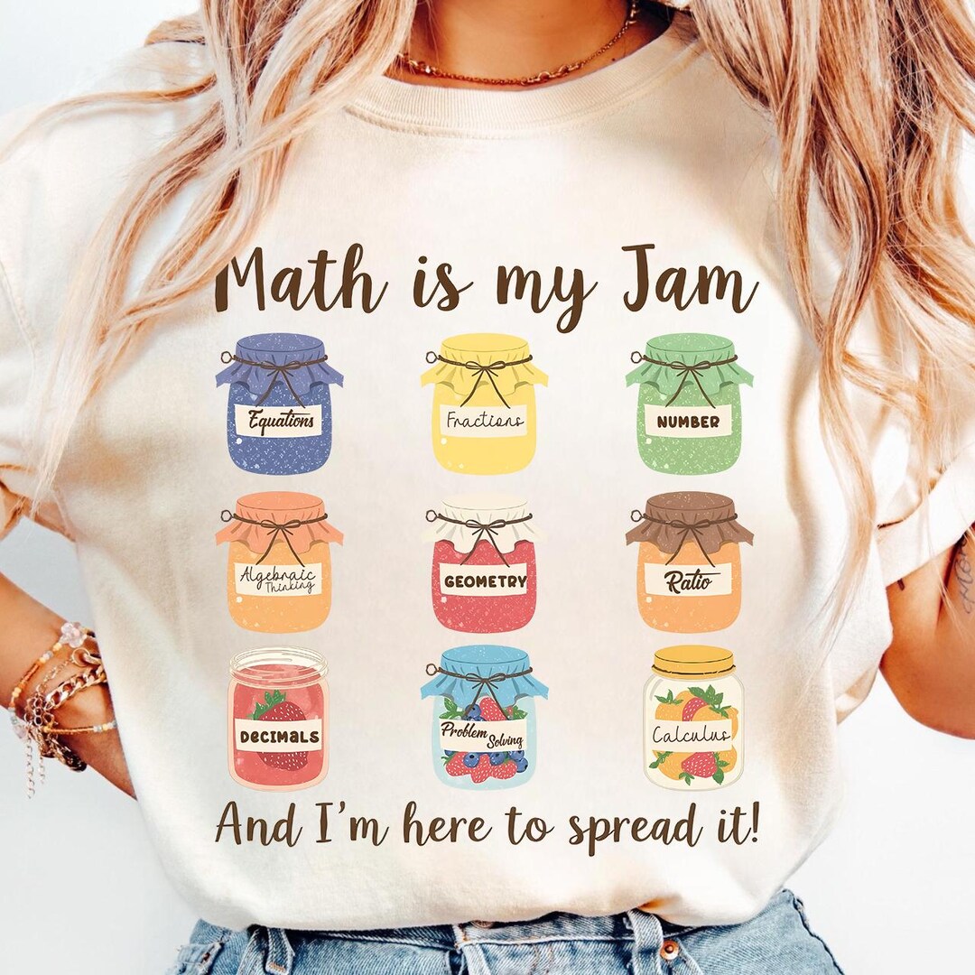 Math is My Jam PNG, Cute Teacher Shirt Sublimation Design, Back to ...