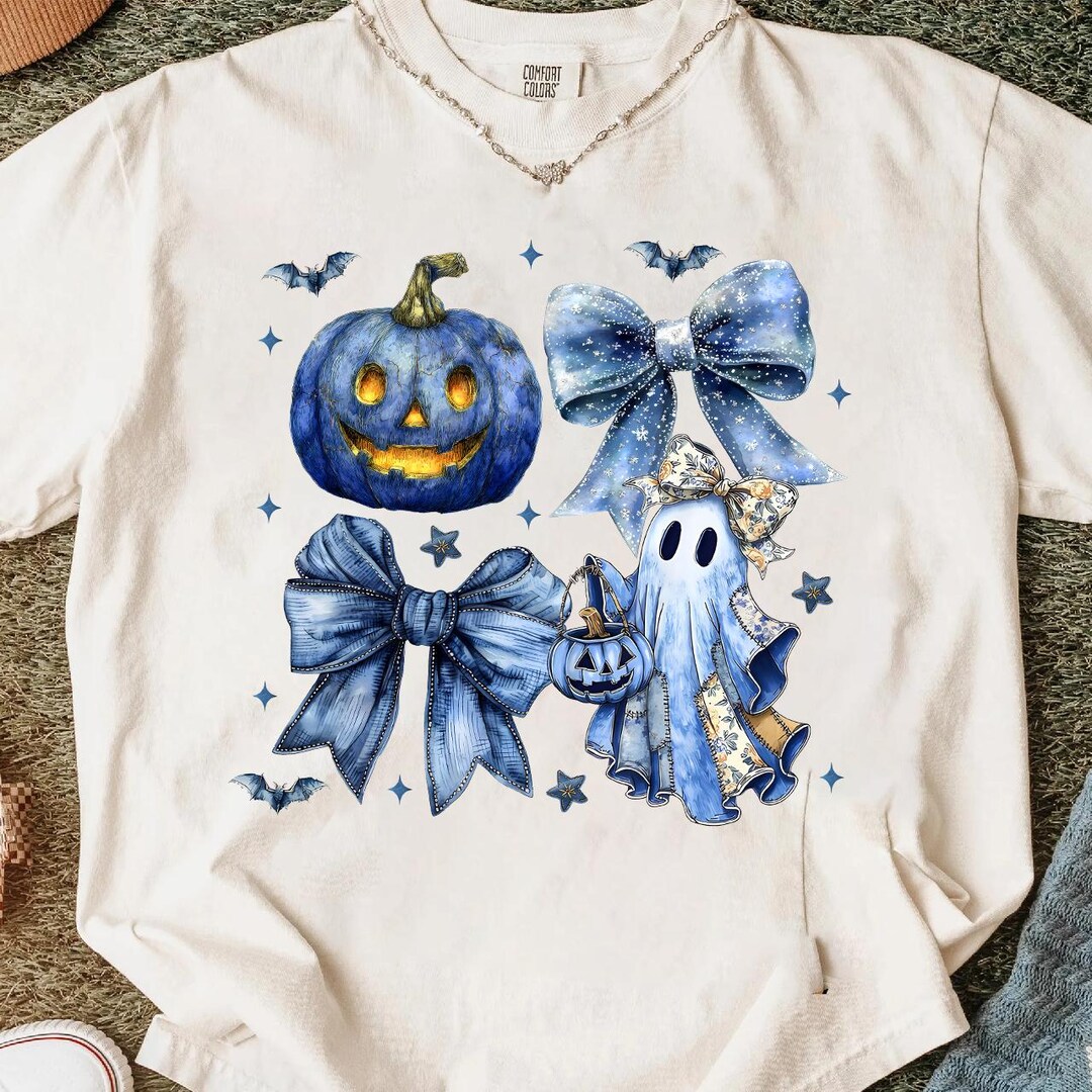 Fantôme Halloween rétro en jean bleu denim, fantôme fantasmagorique ...