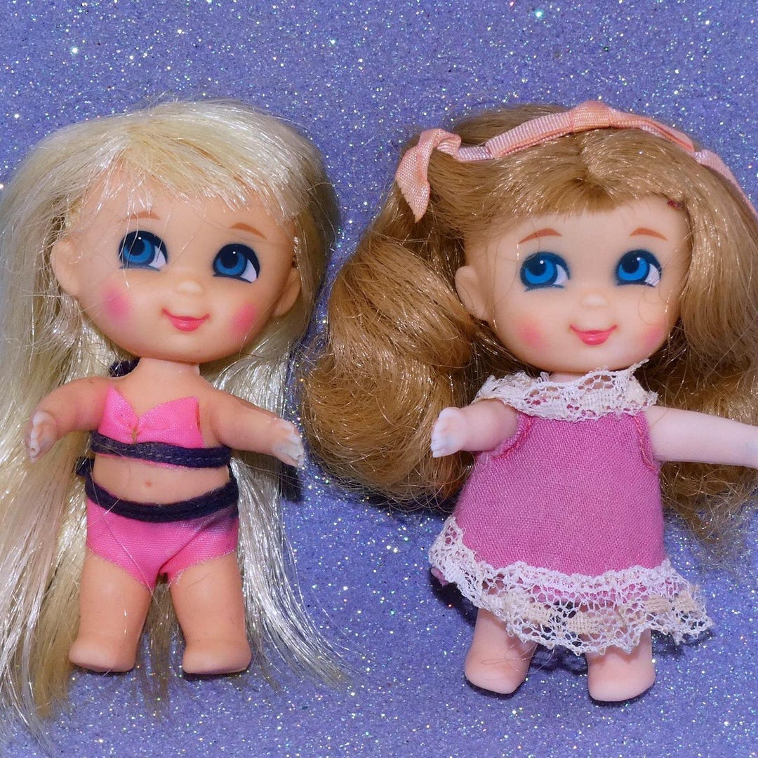 Vintage 1968 Mattel Liddle Kiddle Beddy Bye Biddle & Surfy Skiddle ...