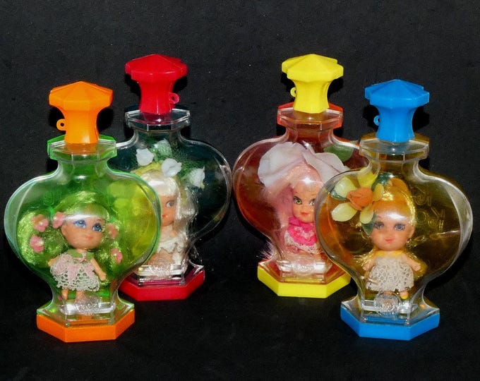 Vintage 1960s Mattel Liddle Kiddle Kologne Dolls in Cologne Bottles ...