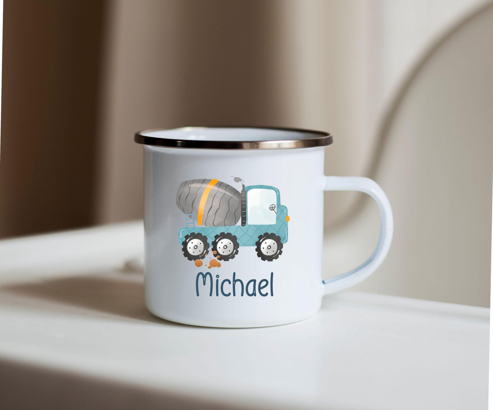 Personalized Kids Mug Tractor, Custom Kids Construction Mug Truck ...