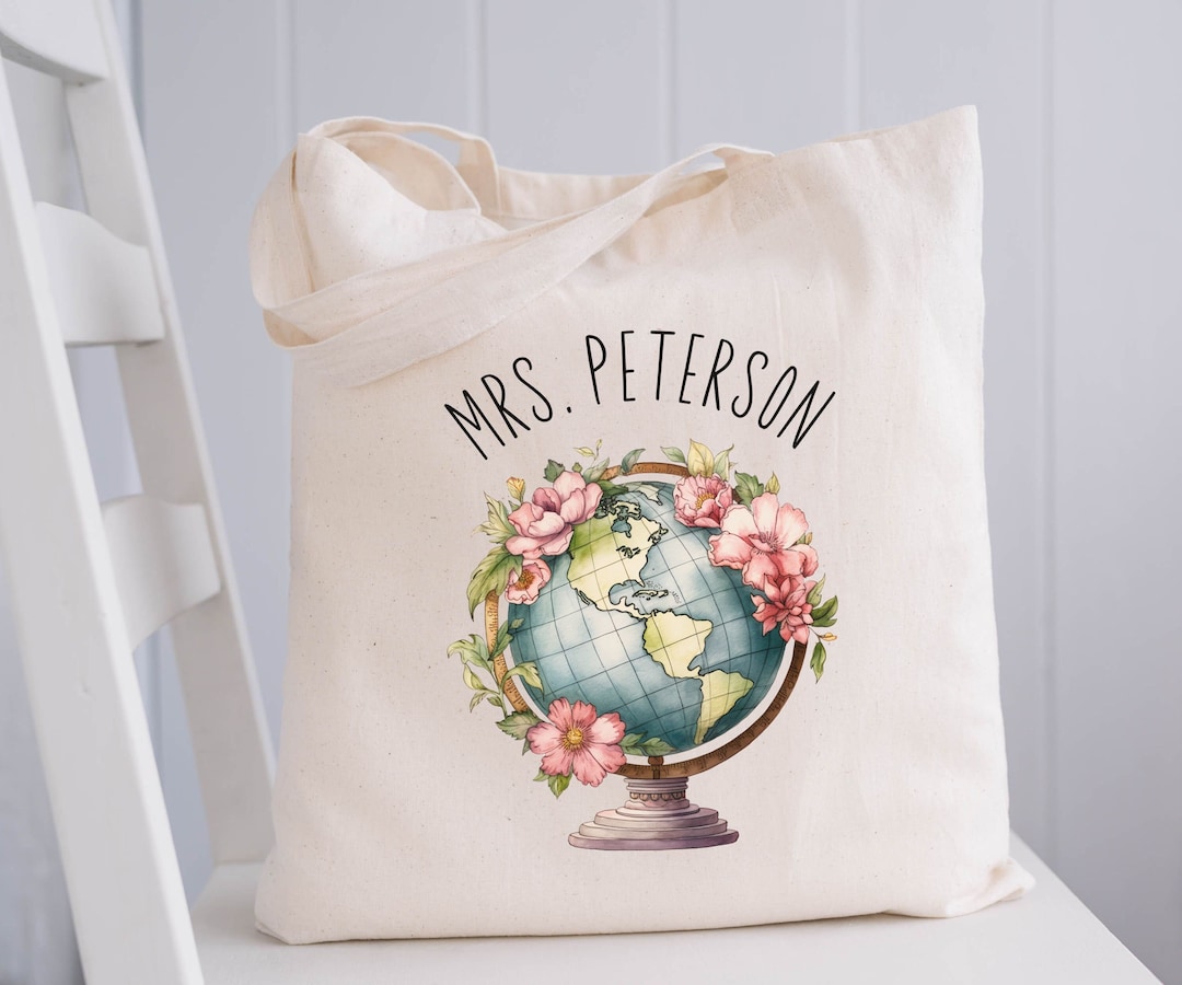 Geography Teacher Tote Bag, Geography Teacher Gift, Teacher Travel ...