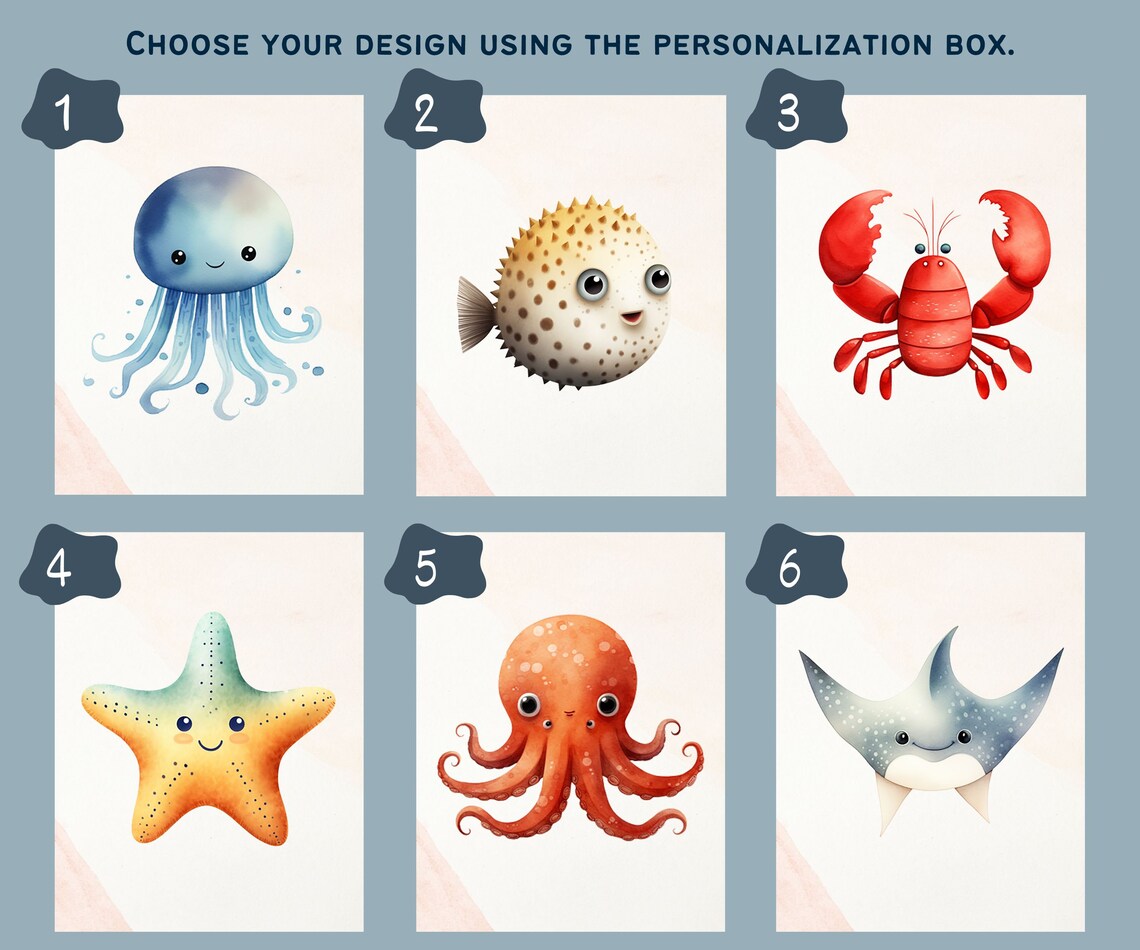 Nursery Prints Sea Theme, Nursery Wall Art Underwater, Nursery Decor ...