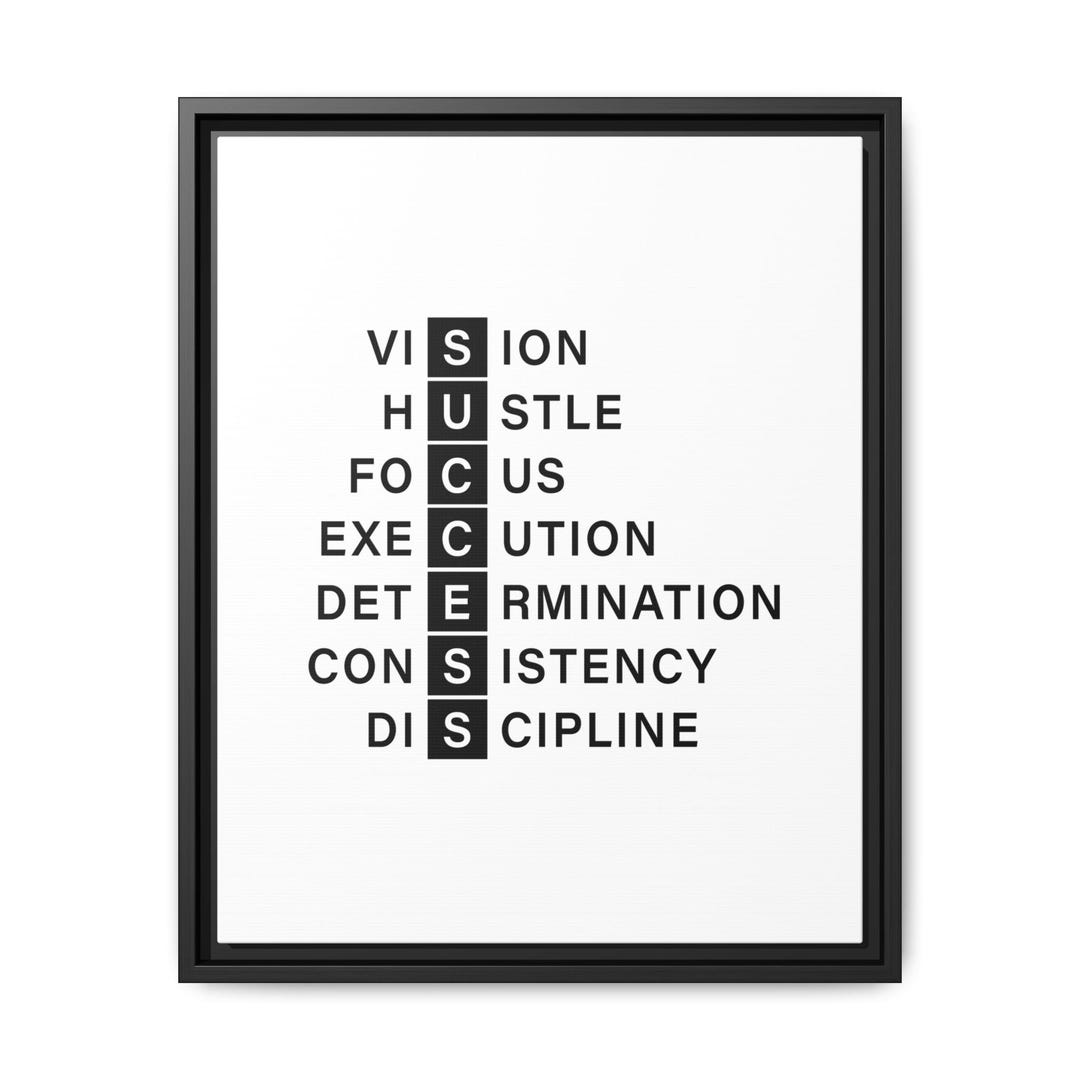 SUCCESS Acronym Motivational Wall Art | Framed Matte Canvas - Etsy