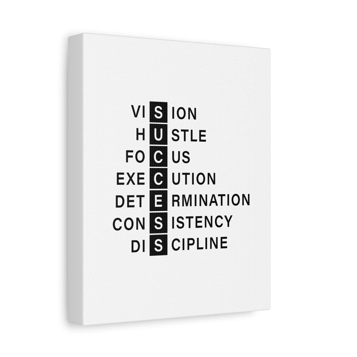 SUCCESS Acronym Motivational Wall Art | Unframed Matte Canvas - Etsy