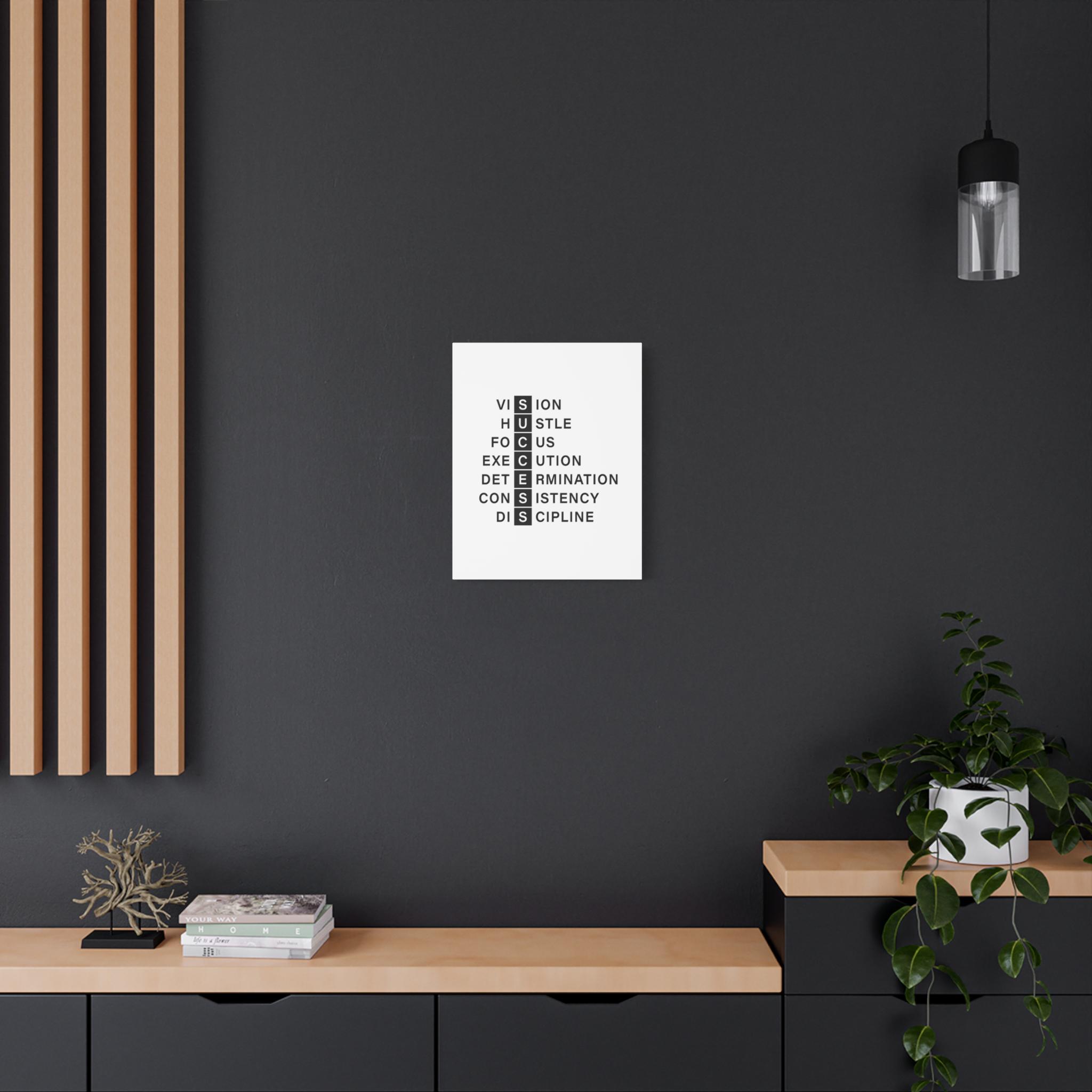 SUCCESS Acronym Motivational Wall Art | Unframed Matte Canvas - Etsy