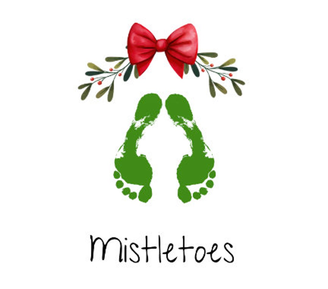 Christmas Holiday Footprint Mistletoes Craft - Etsy