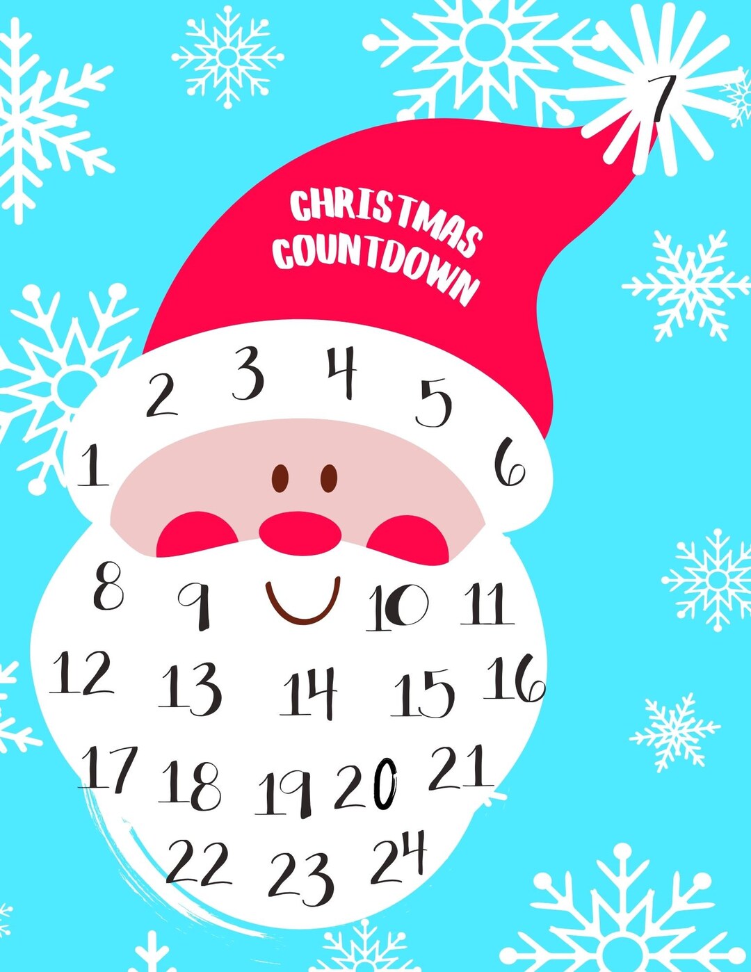 Interactive Christmas Countdown Printable for Kids Cotton Ball Advent ...