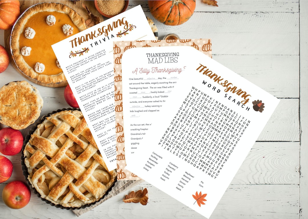 Printable Thanksgiving Games Bundle for Family Fun - Etsy