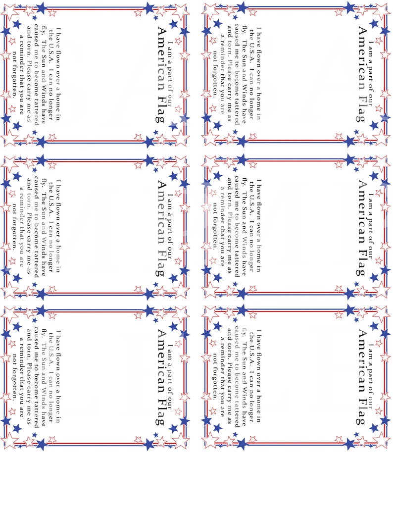 American Flag Card - Digital Download - Share Your Patriotism: A ...