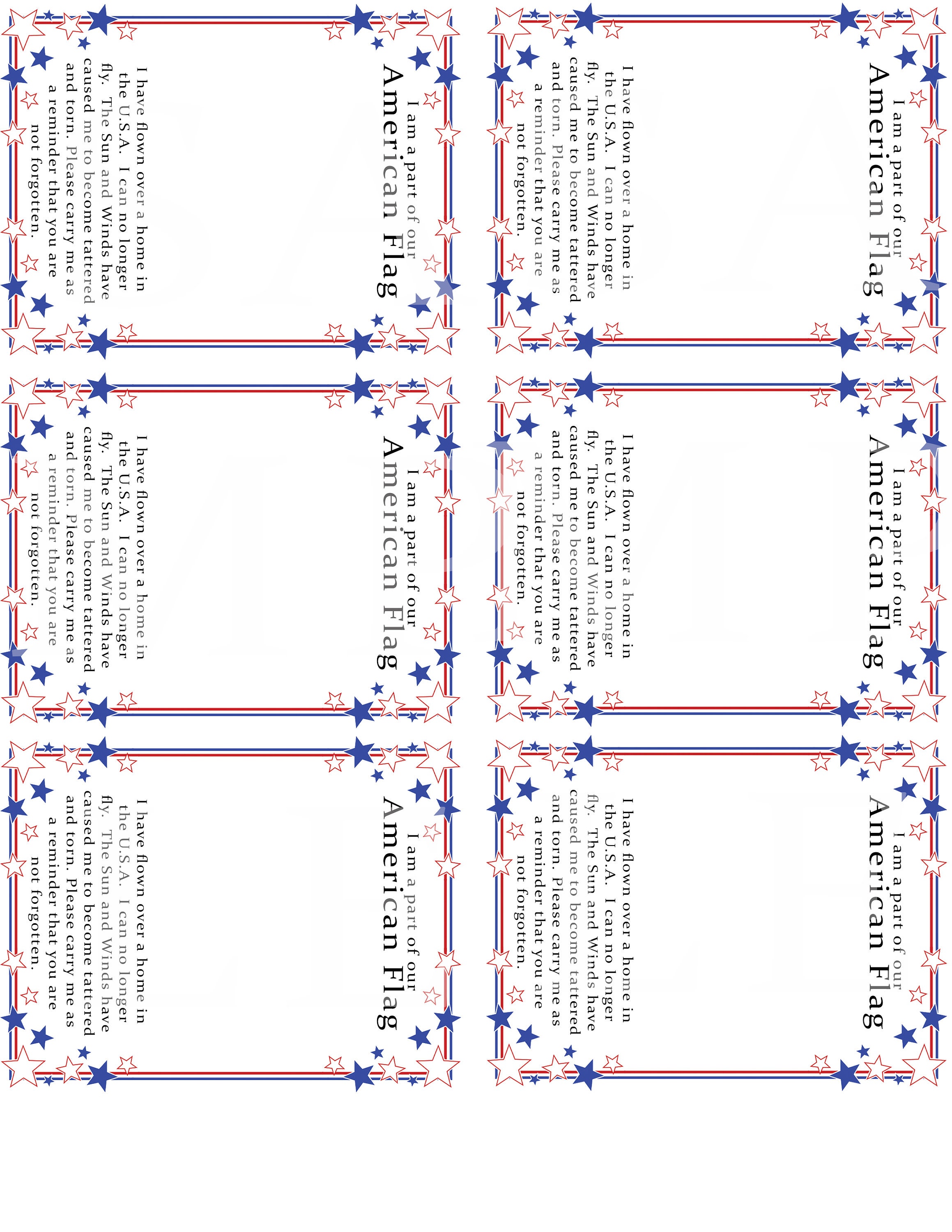 American Flag Card Digital Download Share Your Patriotism: A Heartfelt ...