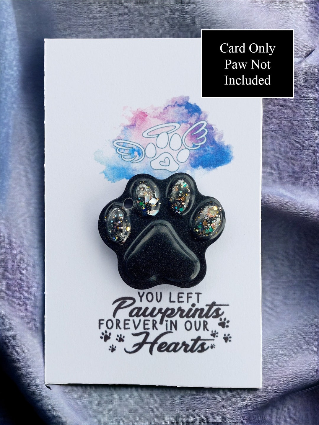 Pet Memorial Card Pet Loss Angel Paw Memorial Card Instant Digital ...