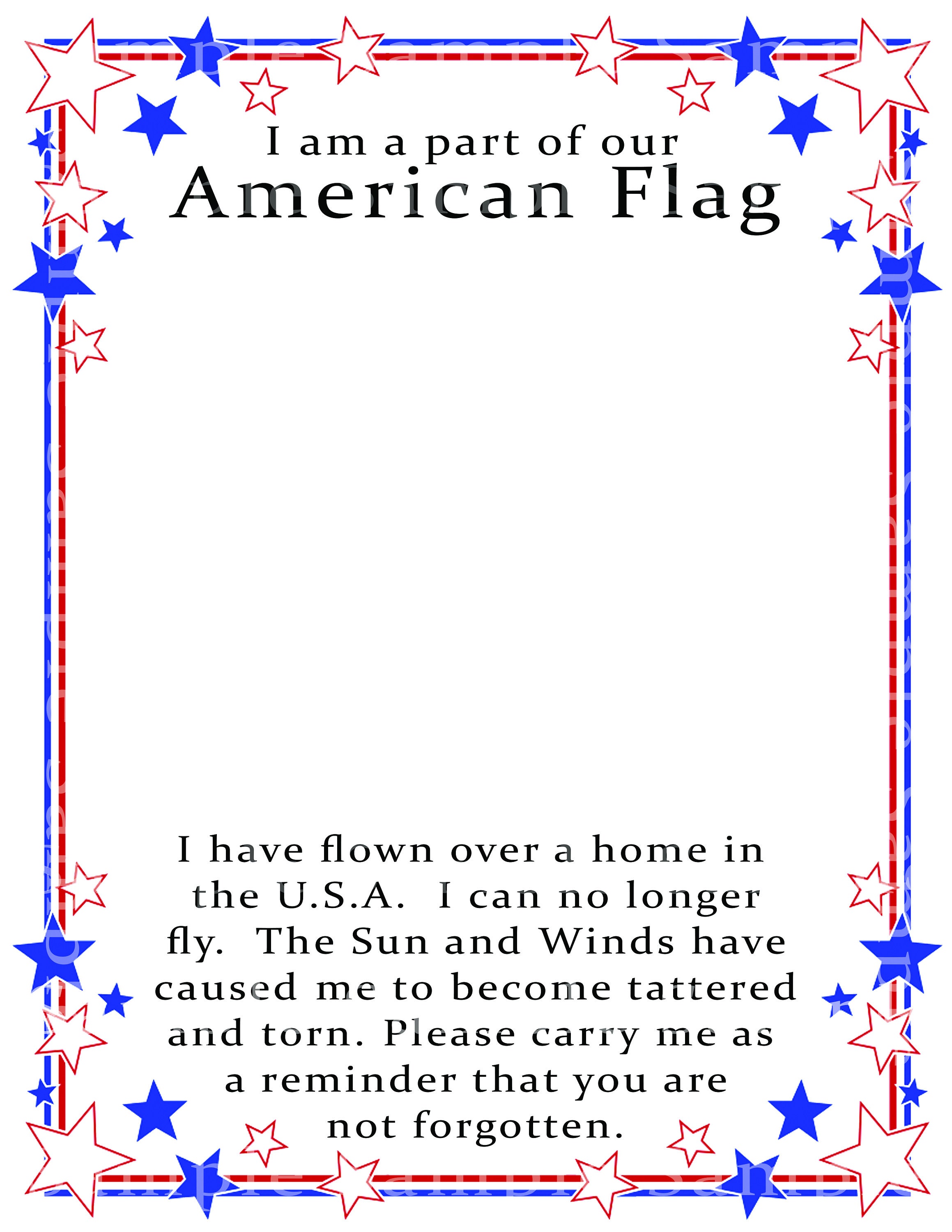 American Flag Card - Digital Download - Share Your Patriotism: A ...