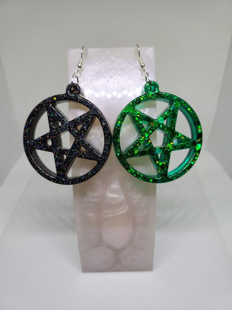 Ankh,lightning,pentagram,pentacle,wiccan,magic Symbol Earrings - Etsy