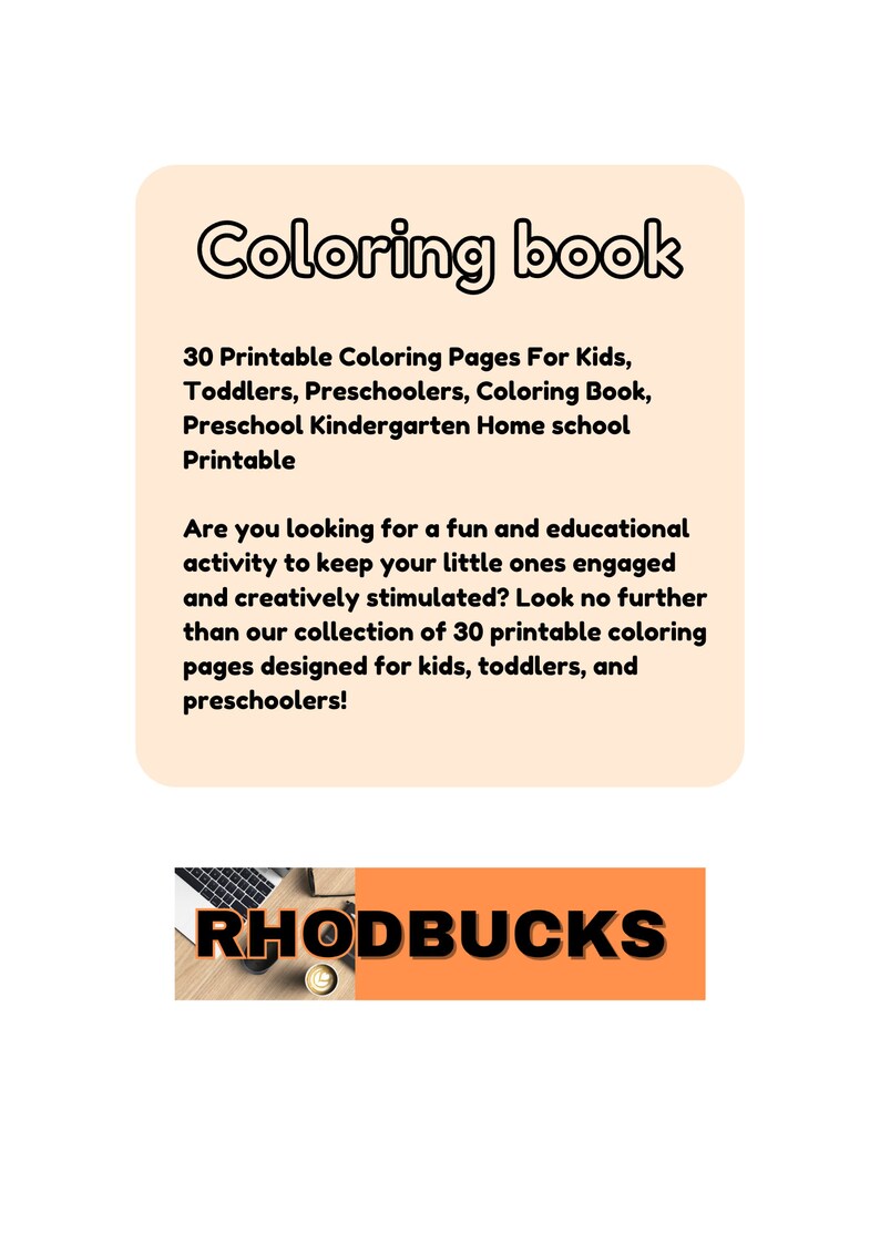 30 Printable Coloring Pages for Kids, Toddlers, Preschoolers, Coloring ...