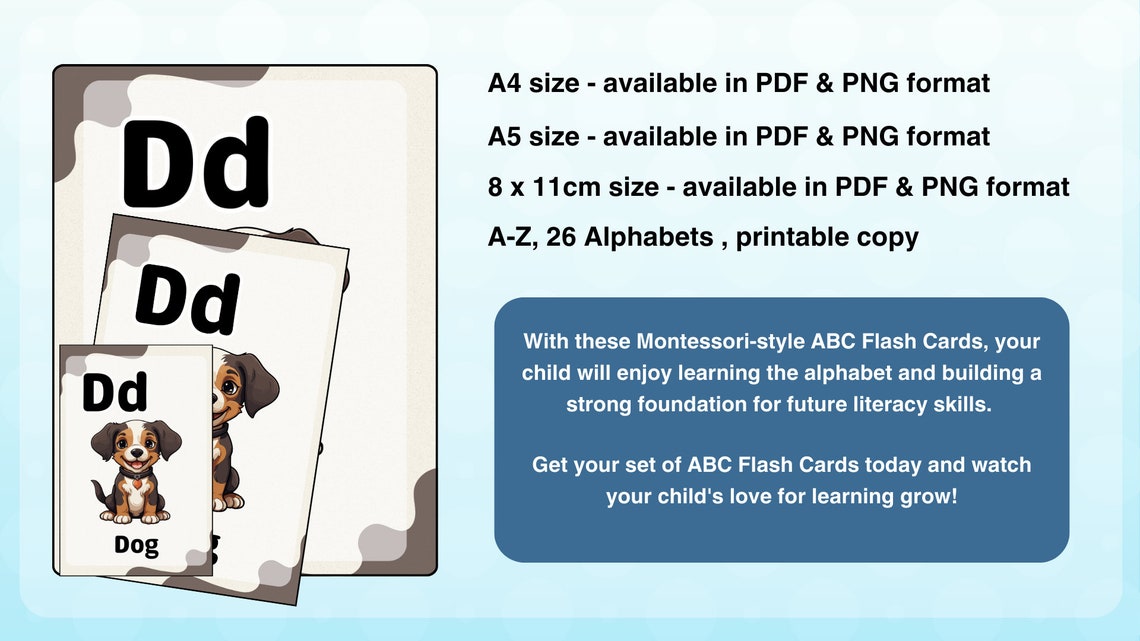 26 ABC Flash Cards, Educational Cards, A-Z Cards, Learn Abcs, Alphabet ...