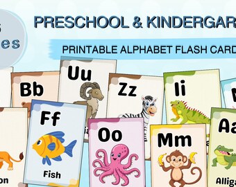 ABC Flashcards, Flashcards for Kids, Educational Printable Cards, Learn ...