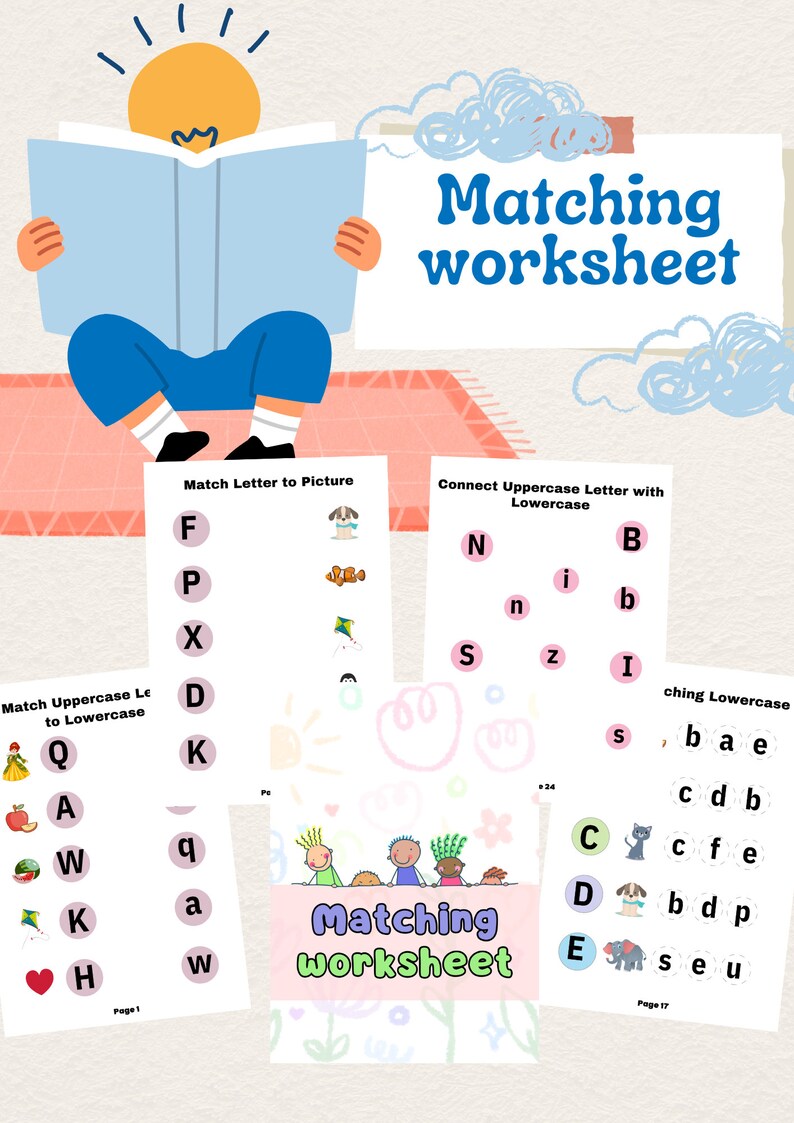 Alphabet Matching Worksheet, Letter Matching, Home School Resource ...