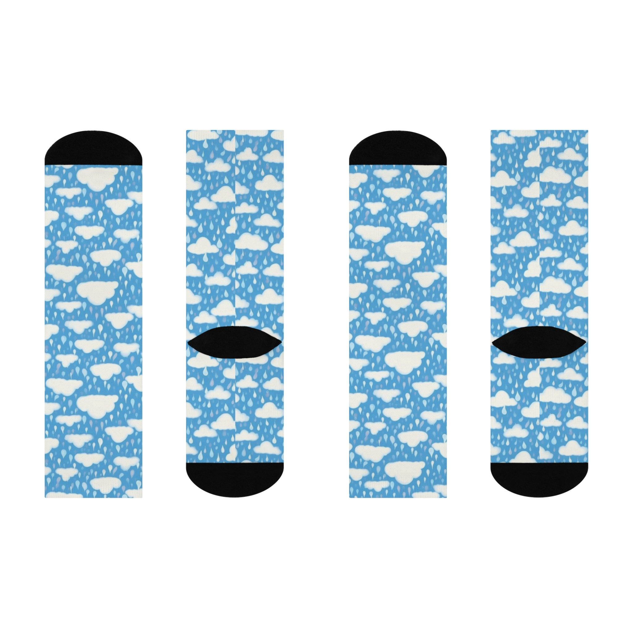 Rain Cloud Blue Socks With White Clouds Cute Gift for Friend Sky Socks Sky With Clouds Cloud ...