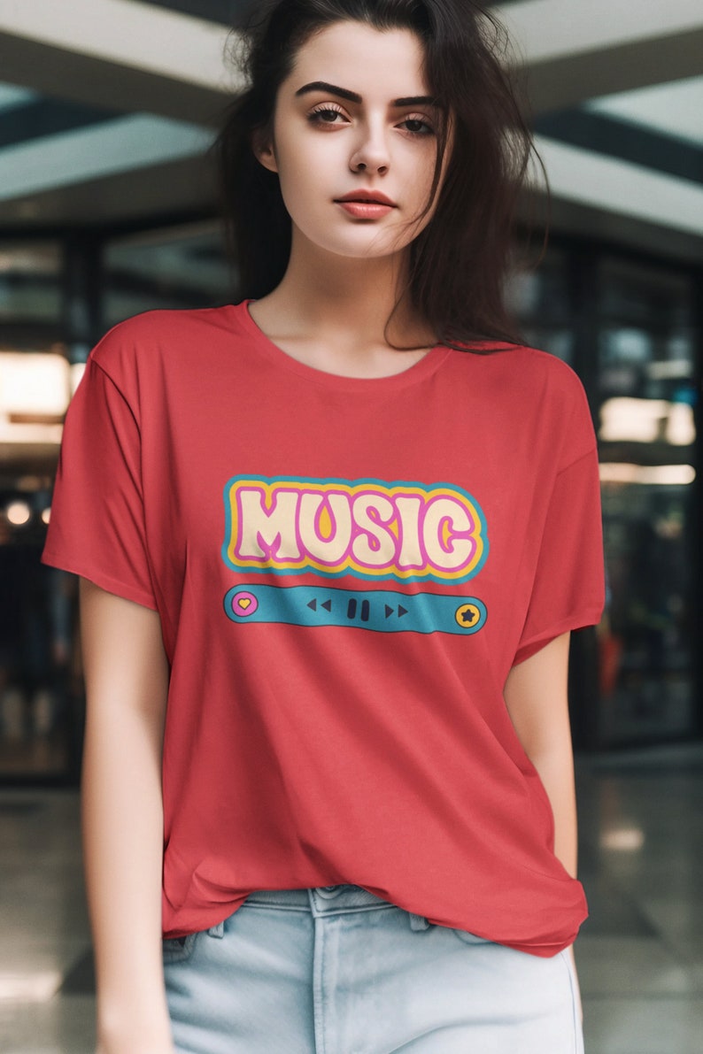 Retro Music T-shirt - Vintage Cassette Graphic Tee - Colorful Music ...