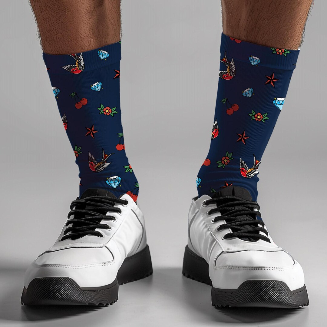 Old School Tattoo Socks Retro Ink Style Crew Socks Unique Gift for ...