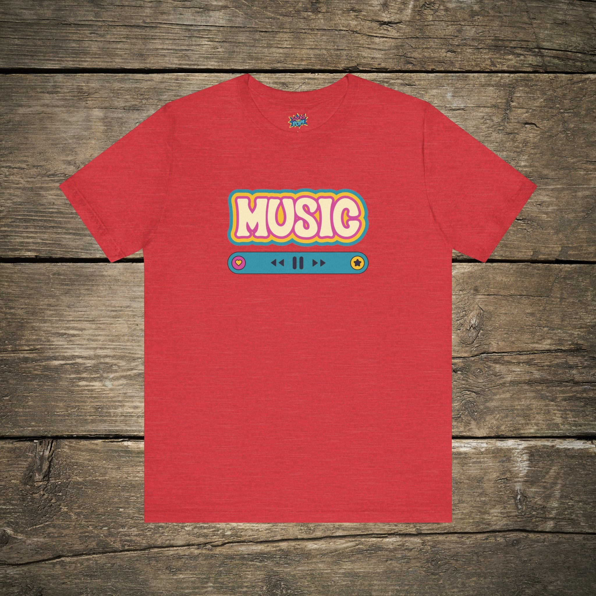 Retro Music T-shirt - Vintage Cassette Graphic Tee - Colorful Music ...