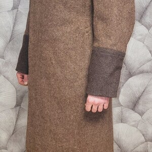 Vintage Wool-blend Long Coat in Brown Tone, Retro Old-era Overcoat With ...