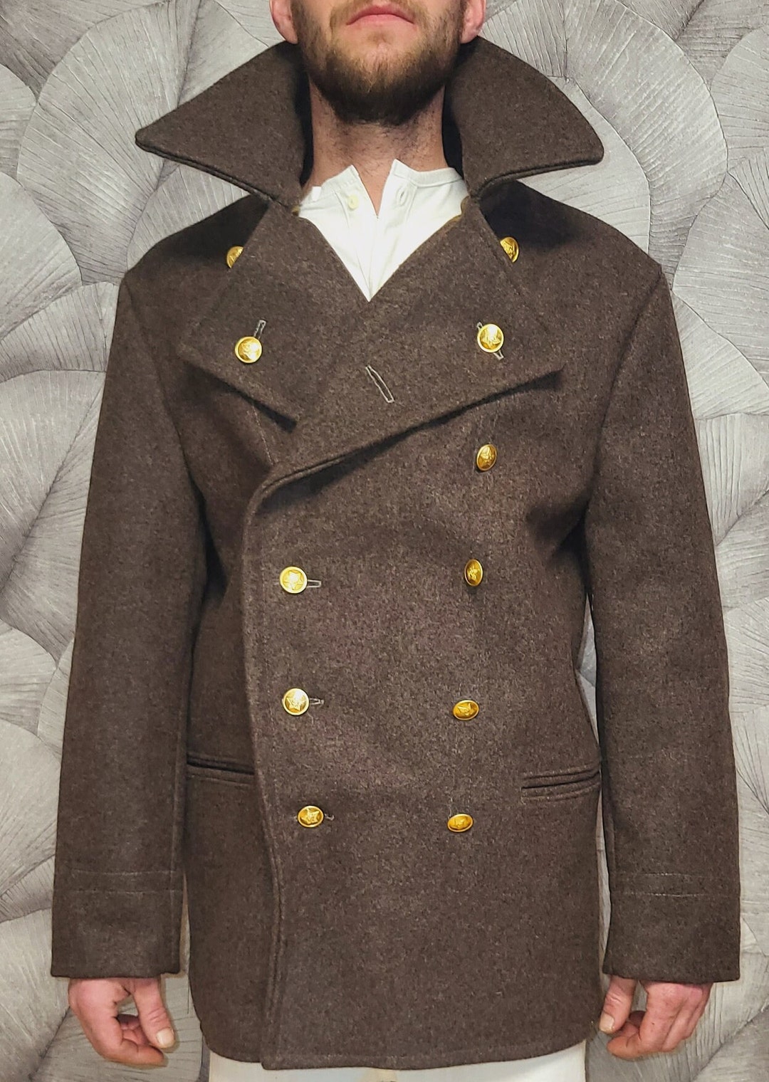 Vintage Unique Soviet Wool Brown Peacoat RKKA USSR - Etsy