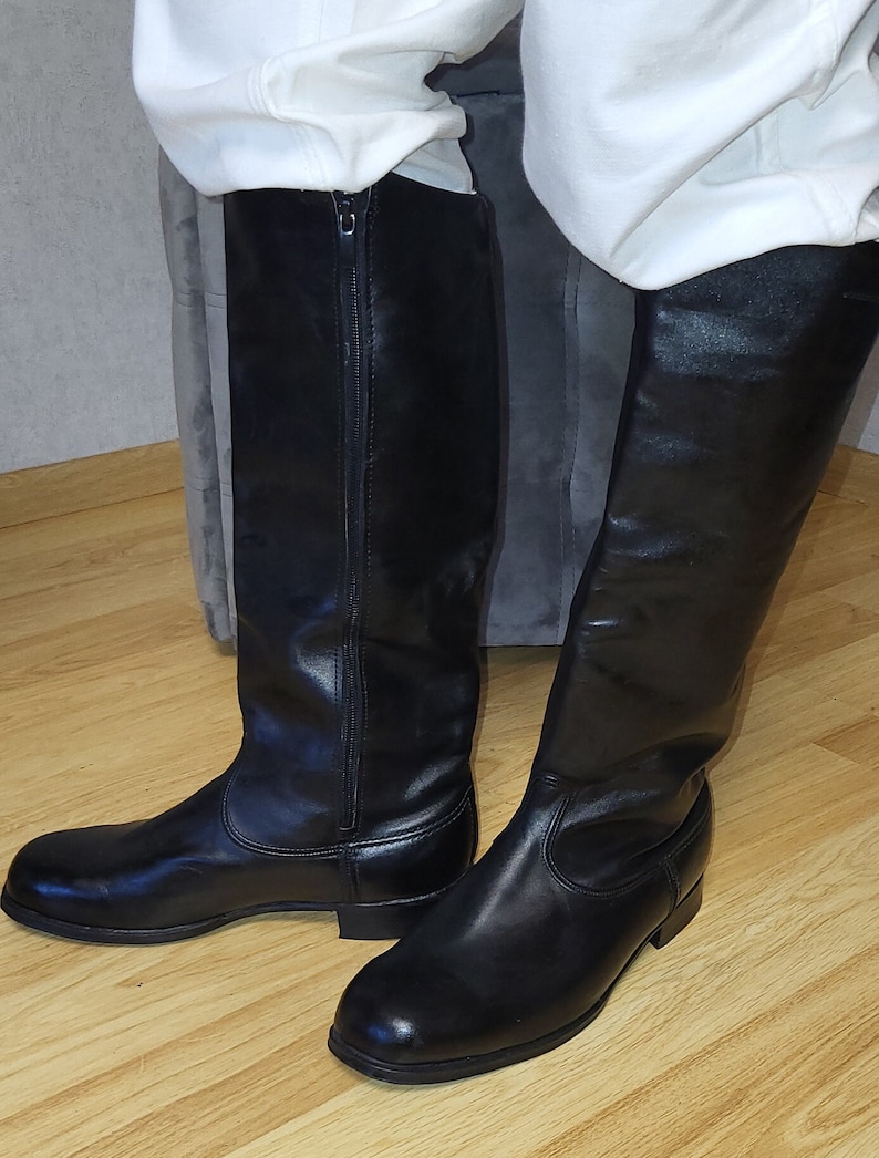 Military Leather Chrome Boots USSR Army With Side Zipper - Etsy UK