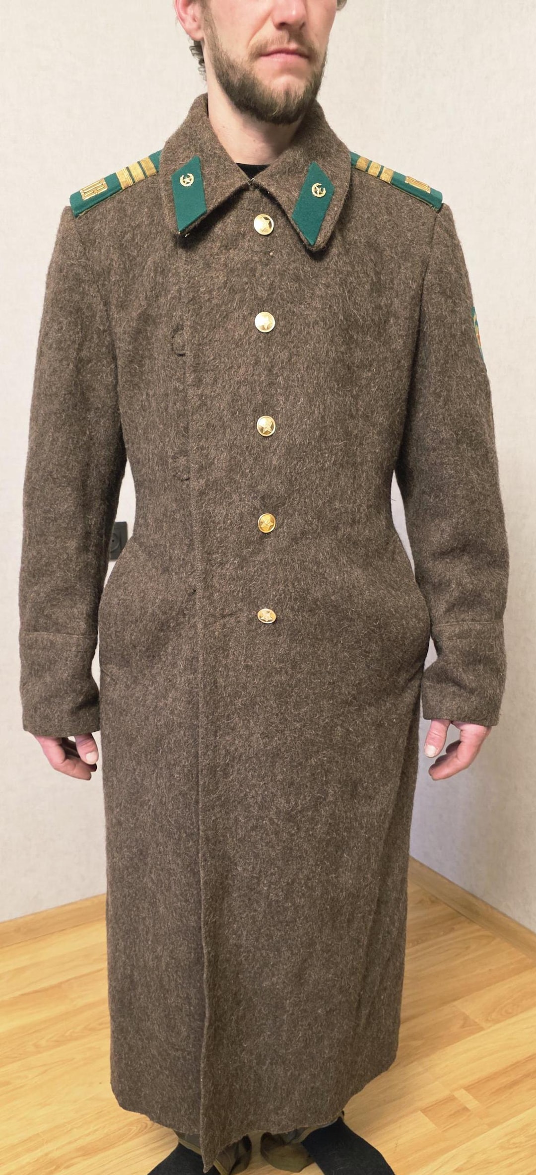 Vintage Woolen Coat With Shoulder Straps USSR Border Guard - Etsy