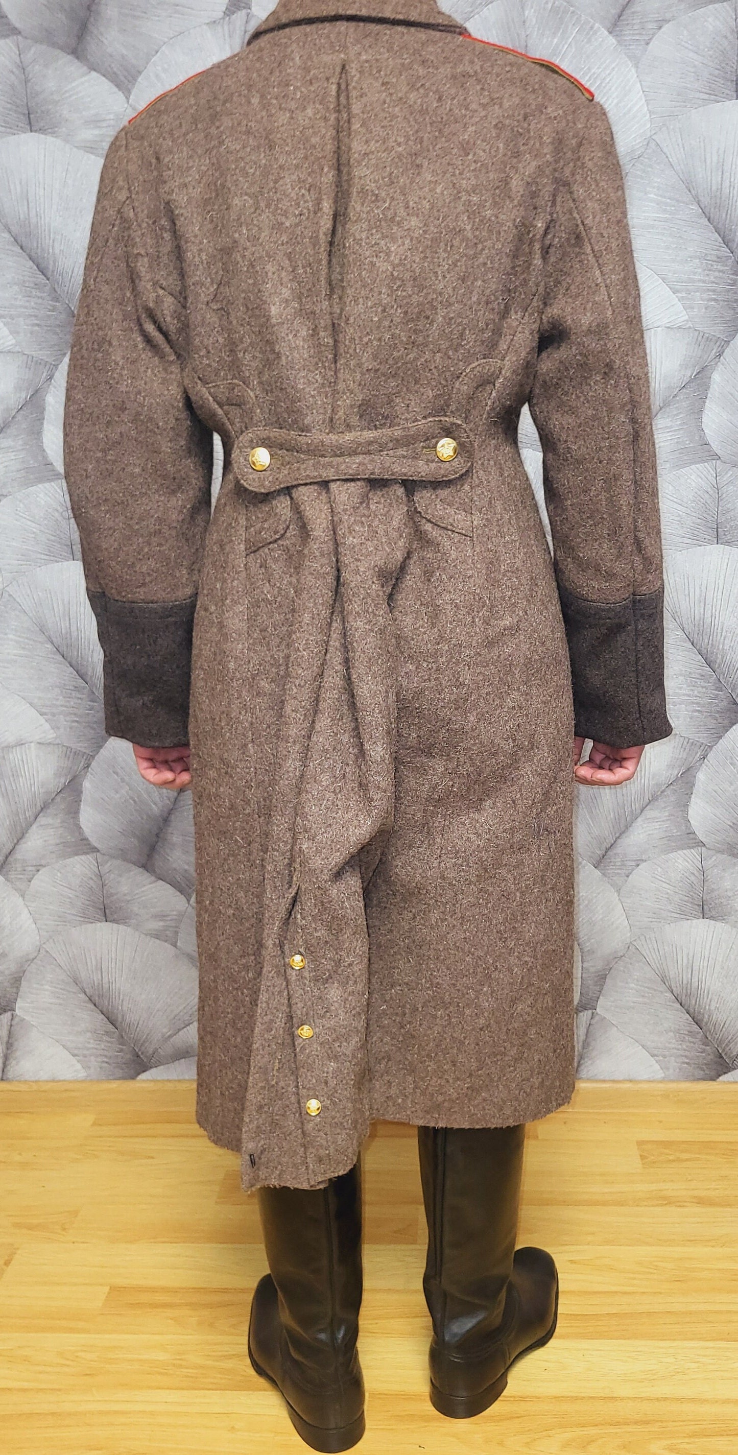 Vintage Wool-blend Long Coat in Brown Tone, Retro Old-era Overcoat With ...