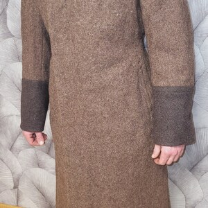 Vintage Wool-blend Long Coat in Brown Tone, Retro Old-era Overcoat With ...