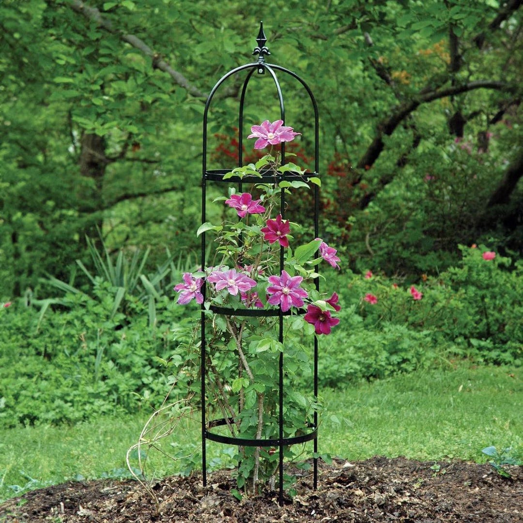 The Foalyard TRADITIONAL OBELISK Rose Tower Garden Solid Steel - Made ...