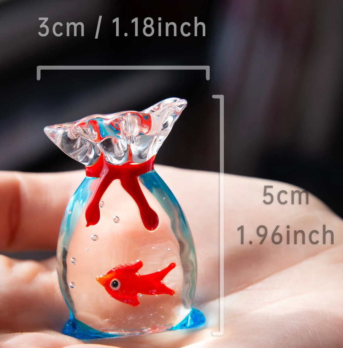 Cute Goldfish in a Bag, Tiny Goldfish in a Bag, Murano Glass Animals ...