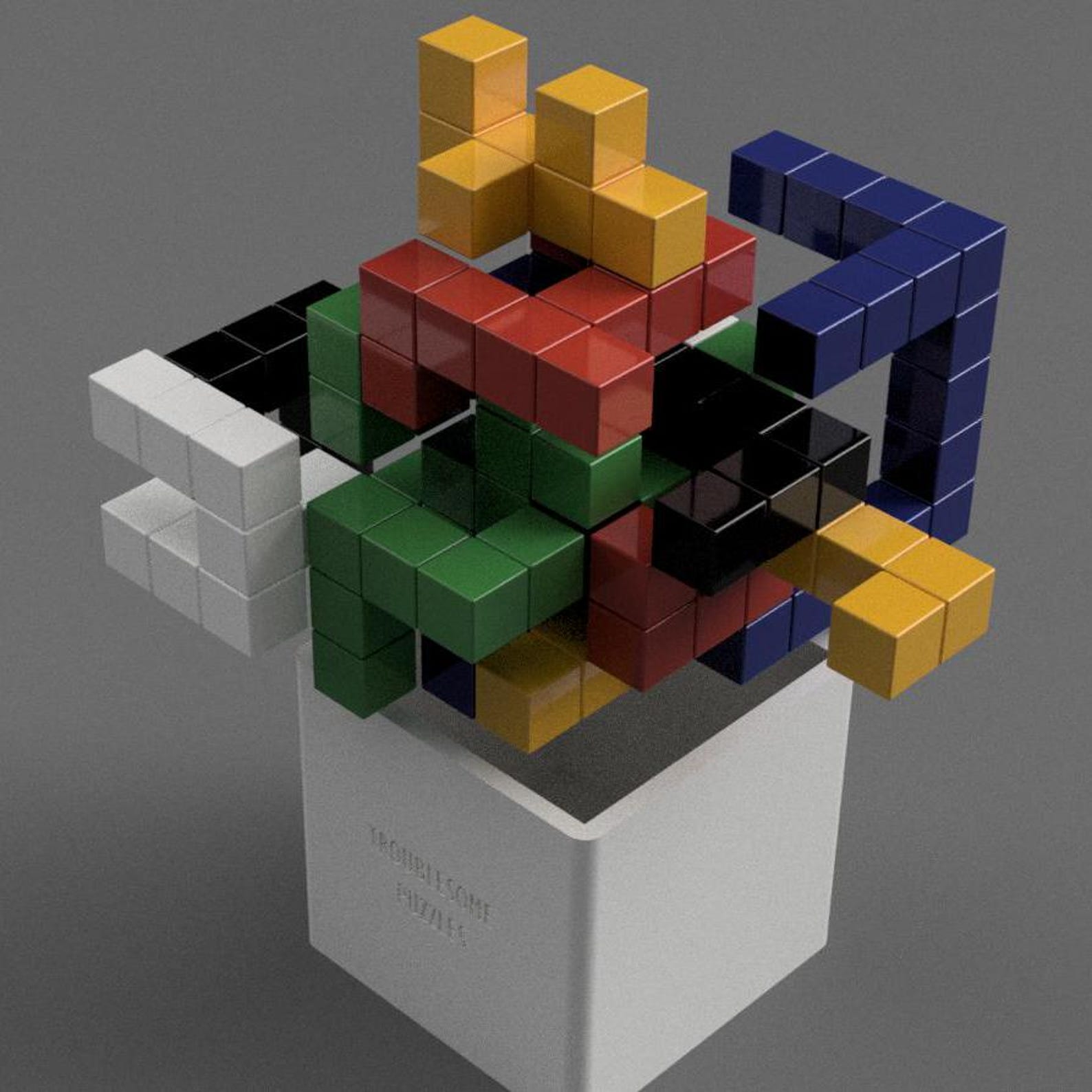 5x5x5 - 3D Printable Puzzle (puzzle #4) (level - Extremely Troublesome ...