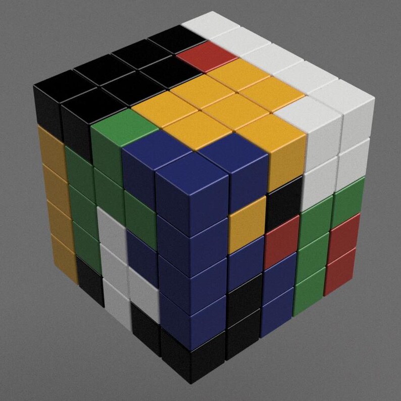 5x5x5 - 3D Printable Puzzle (puzzle #2) (level - Extremely Troublesome ...