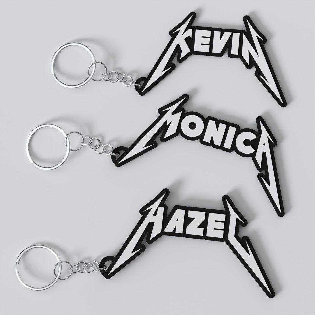 Custom Metal Band Keychain - Physical 3D Print - Unofficial License - Etsy