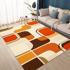 Mid Century Rug, Mid Century Modern Area Rug, Geometric Rug, Mid ...