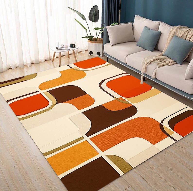 Mid Century Rug, Mid Century Modern Area Rug, Geometric Rug, Mid ...