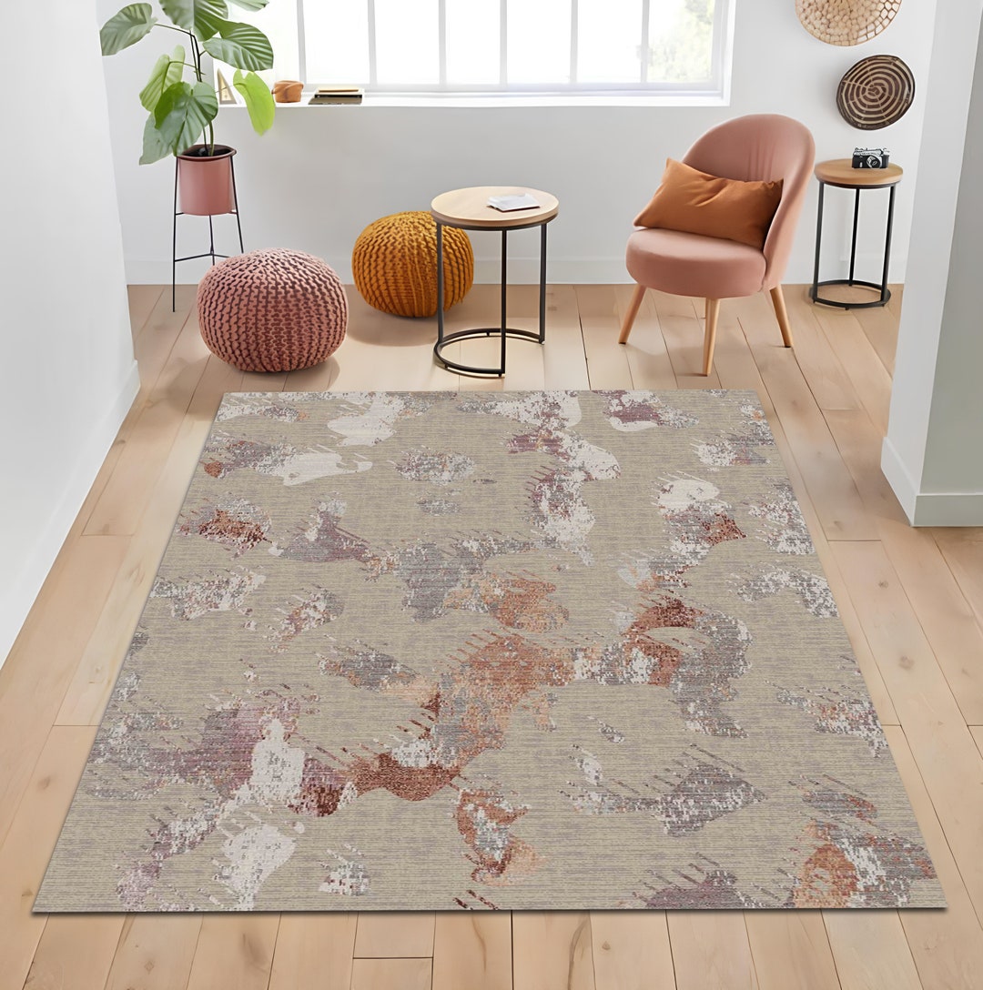 Faded Rug, Distressed Rug, Modern Rug, Abstract Rug, Living Room Rug ...
