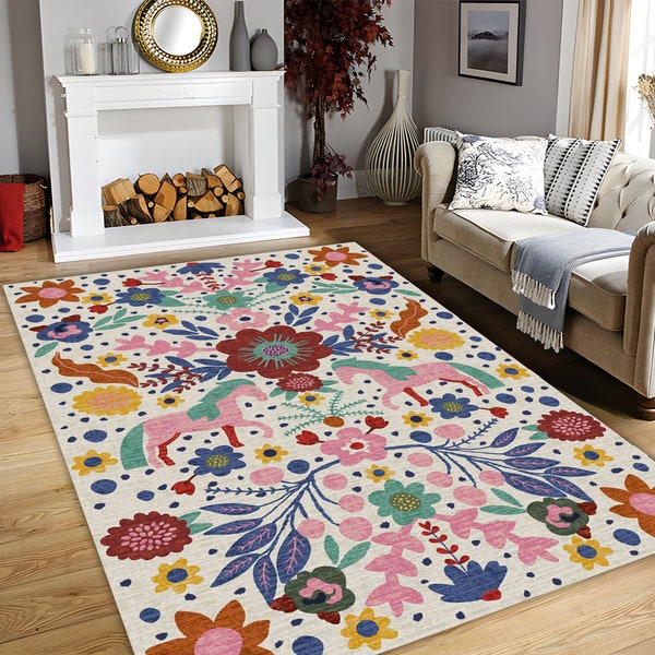 Floral Rug - Etsy