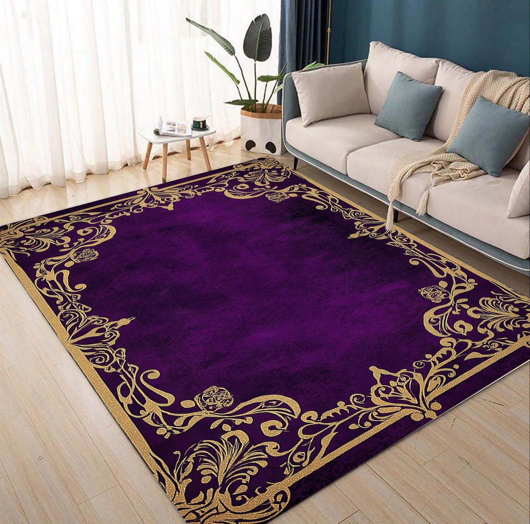 Purple Rug, Turkish Purple Rug, Purple Gold Rug, Traditional Rug ...