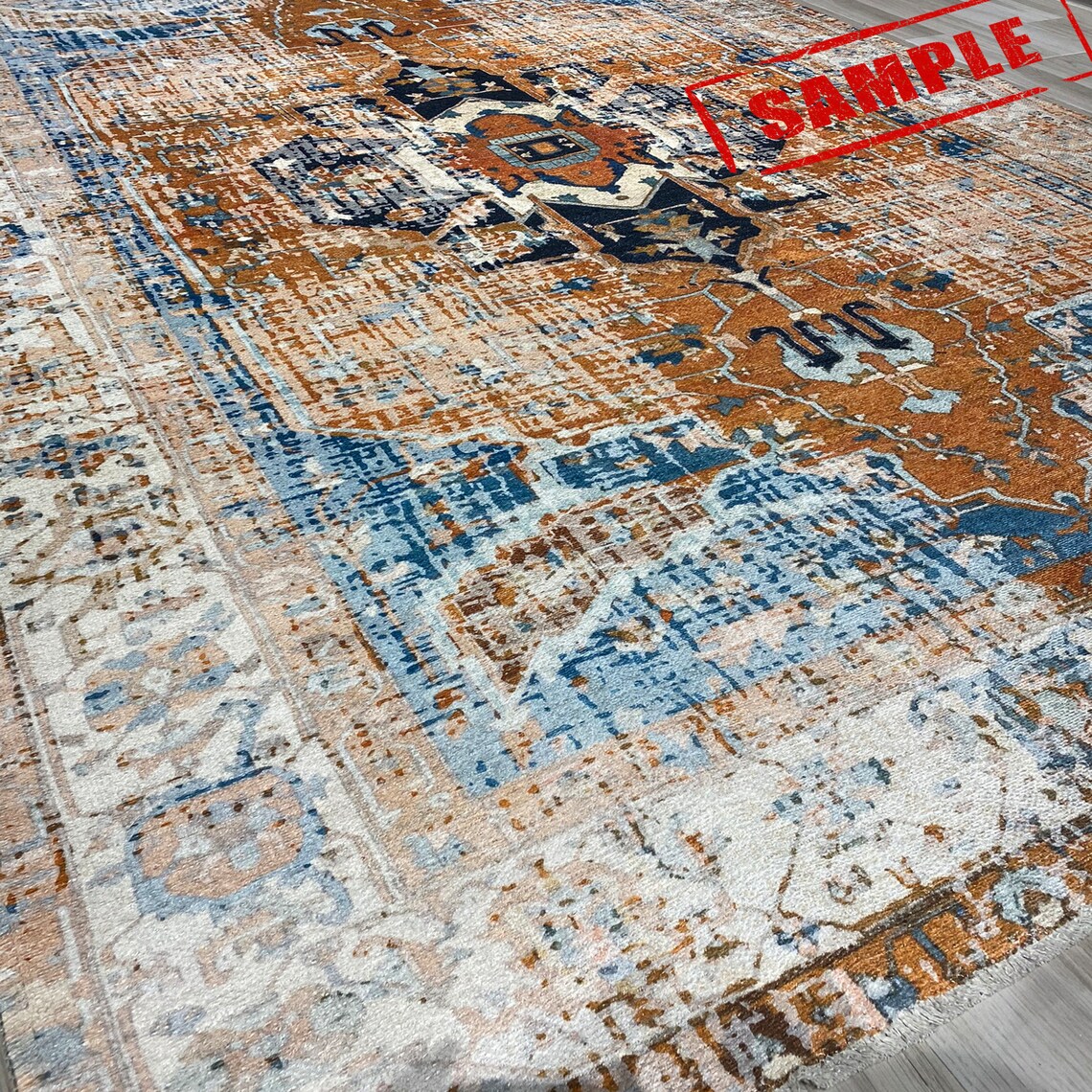 Faded Rug, Distressed Rug, Border Rug, Framed Rug, Turkish Rug, Turkish ...