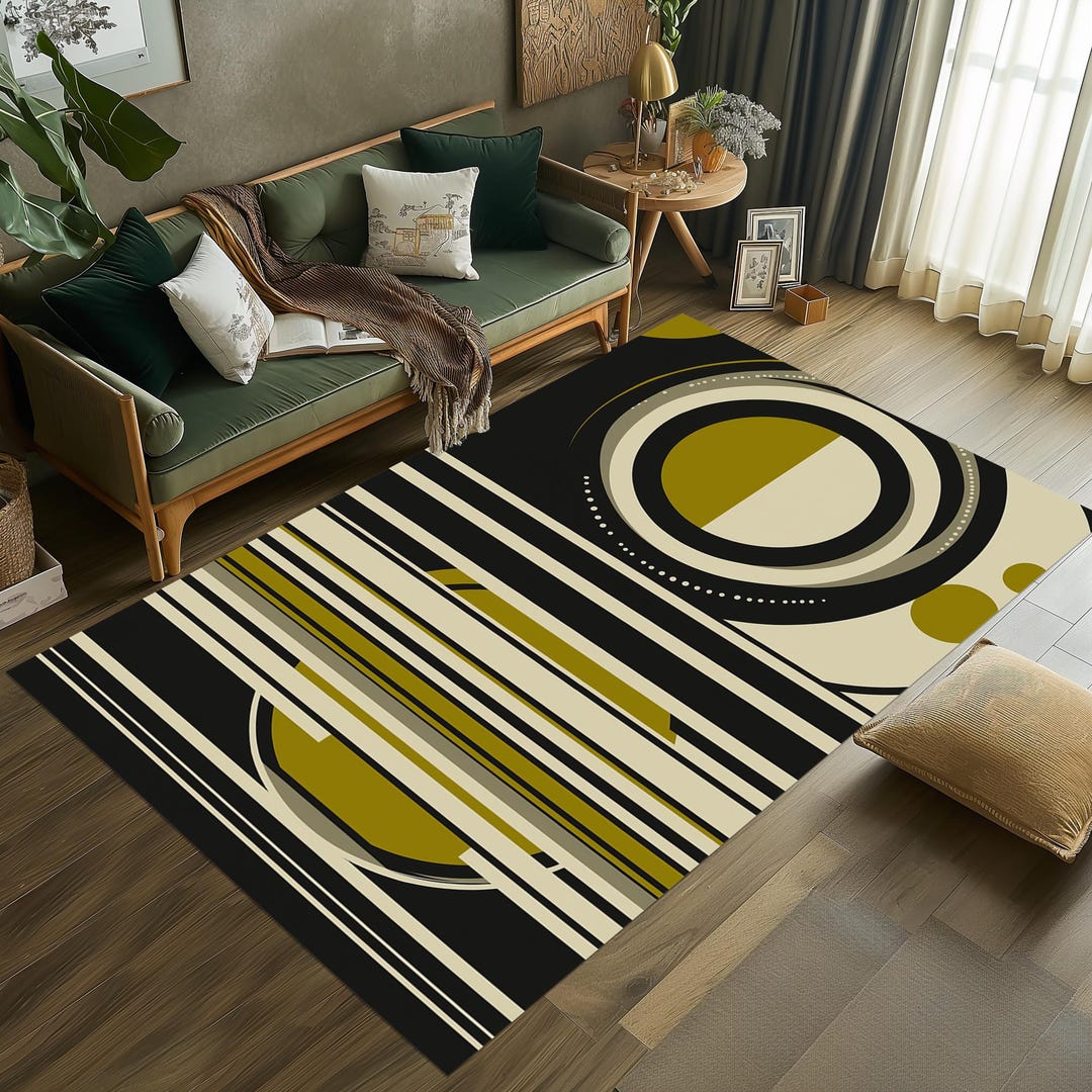 Mid Century Rug, Mid Century Modern Area Rug, 70's Rug, Retro Rug ...