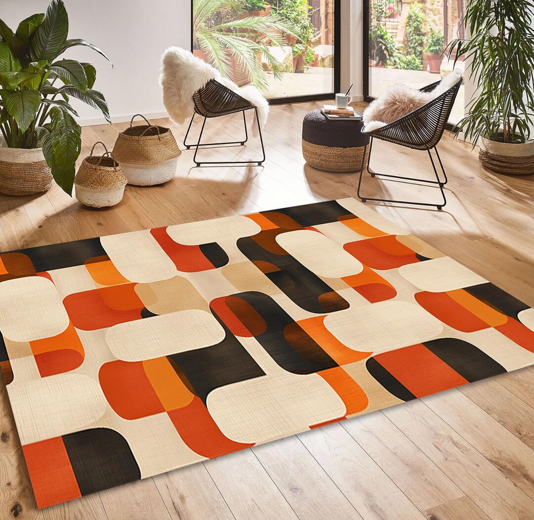 Mid Century Rug, Mid Century Modern Area Rug, Geometric Rug, Mid ...