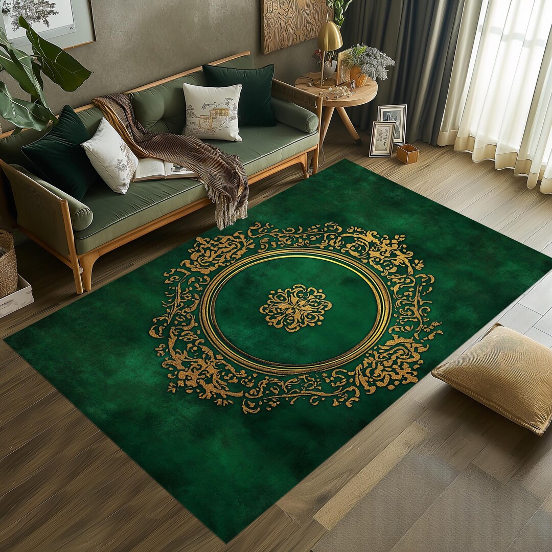 Green Rug, Green Turkish Rug, Distressed Rug, Faded Rug, Traditional ...