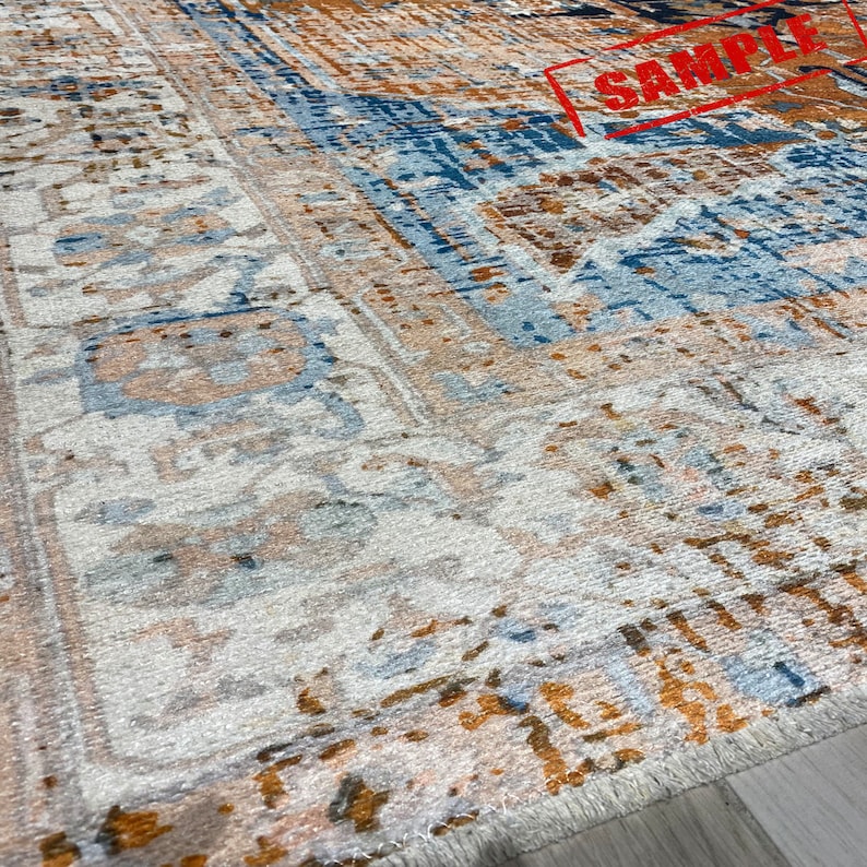 Mid Century Rug, Mid Century Modern Rug, Abstract Shapes Rug, Seamless ...