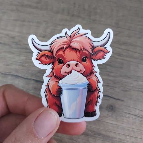 Cute Cartoon Highland Cow Stickers - Etsy