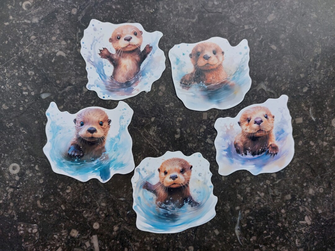 Otter Sticker Vinyl Water Bottle Sticker Laptop Cute Otter Stickers One ...